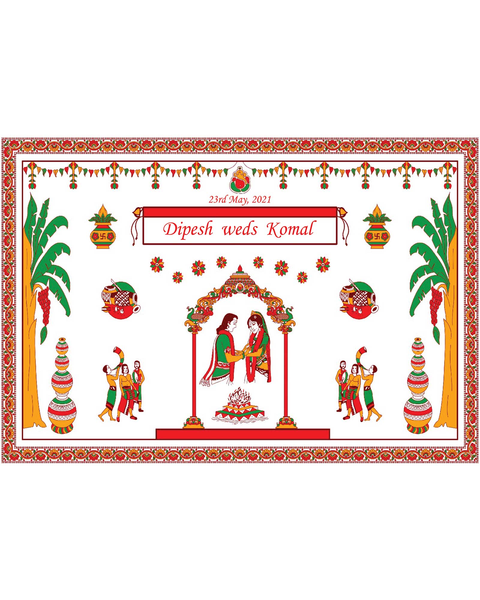 Buy Mandap Customized Printed Antarpat | Lovely Wedding Mall