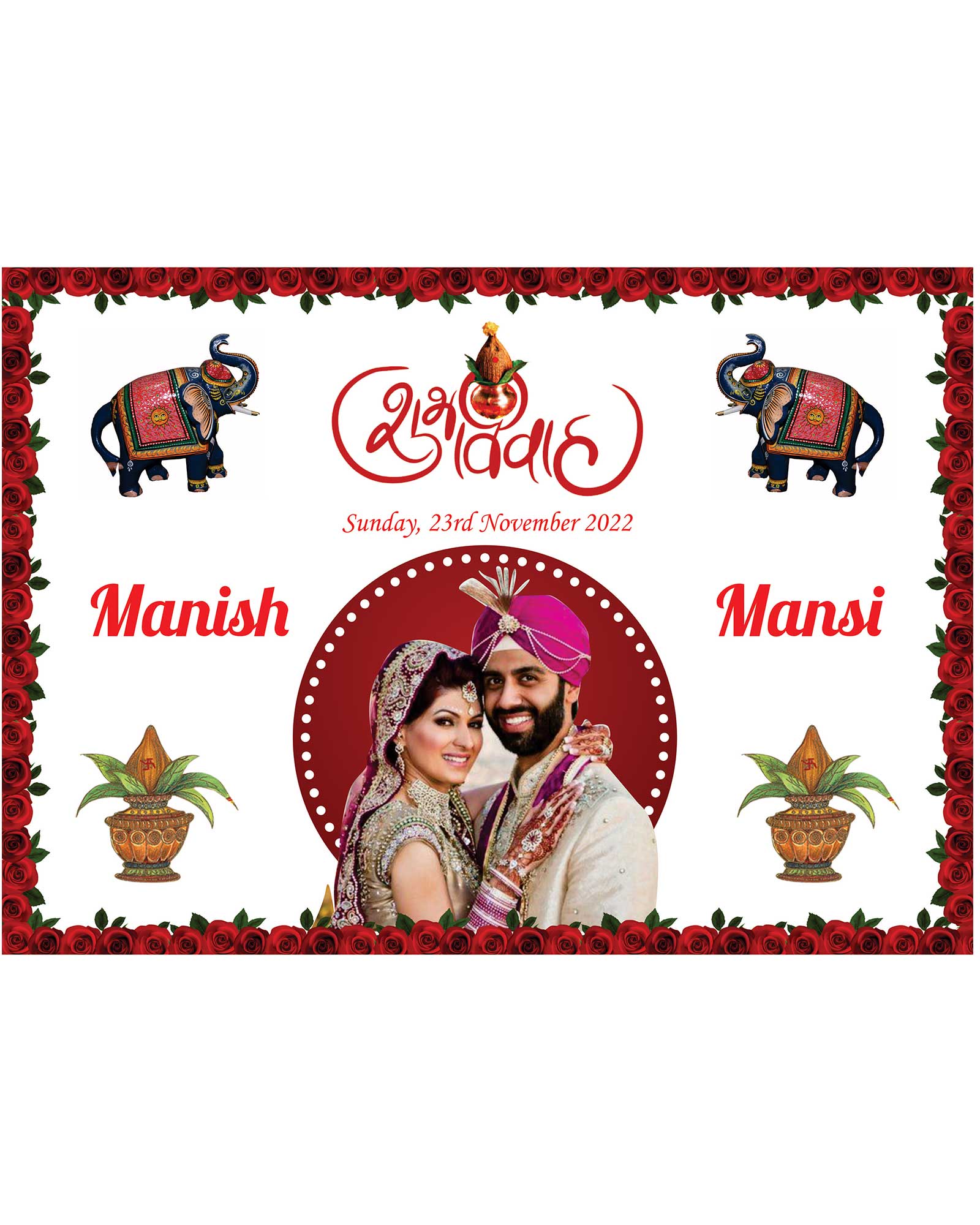 Buy Couple Photo Printed Antarpat,Terapatram for Wedding